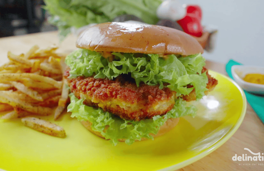 Hamburguesa de pollo crunchy | Delination